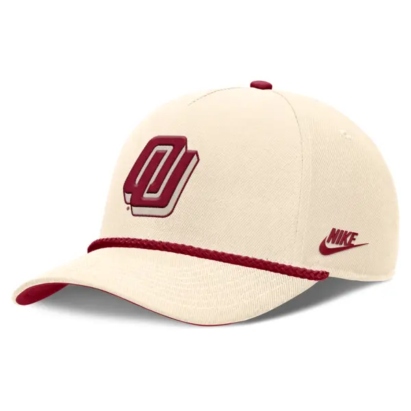 Nike Oklahoma Legacy Vintage Rope Rise College Adjustable Hat - White