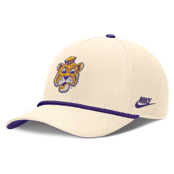 Nike Lsu Legacy Vintage Rope Rise College Adjustable Hat - White