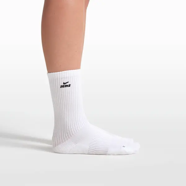 Nike X Skims Dri-fit Pilates Grip Crew Socks - White