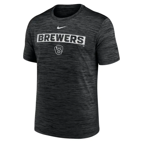 Nike Milwaukee Brewers Velocity Dri-fit Mlb T-shirt - Black