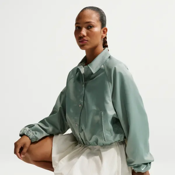 Nike Sportswear Oversized Satin Coaches Jacket - Green