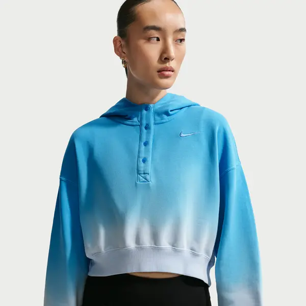 Nike Sportswear Phoenix Fleece Oversized Henley Hoodie - Blue