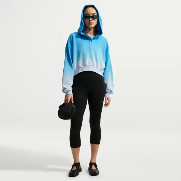 Nike Sportswear Phoenix Fleece Oversized Henley Hoodie - Blue