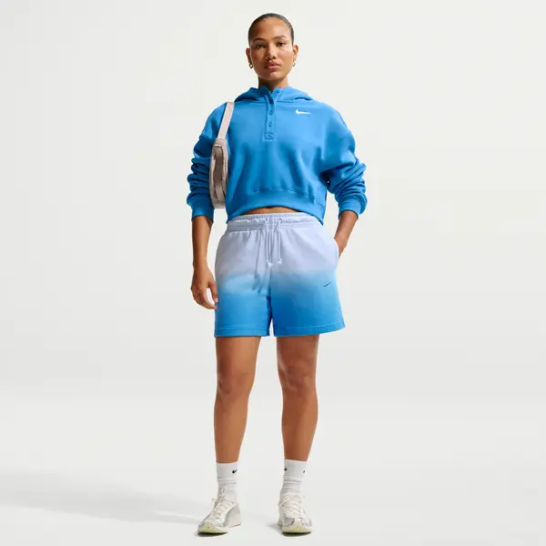 Nike Sportswear Phoenix Fleece Mid-rise Shorts - Blue