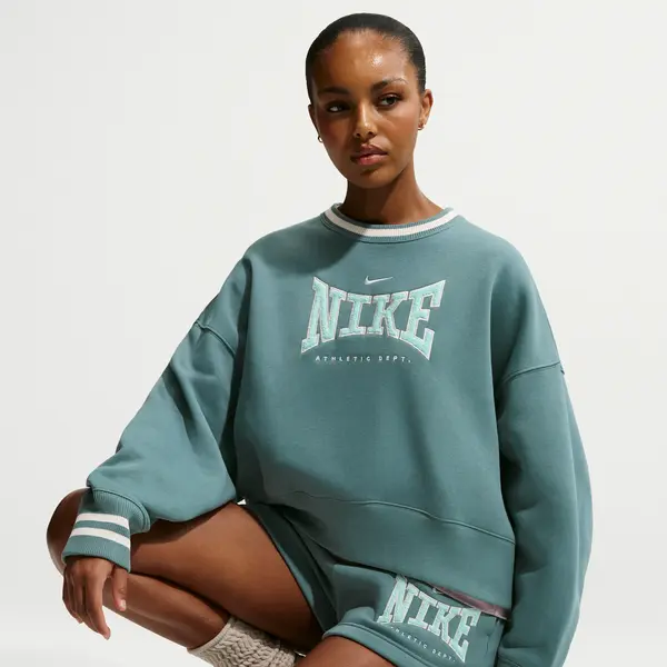 Nike Sportswear Phoenix Fleece Oversized Crew-neck Sweatshirt - Grey