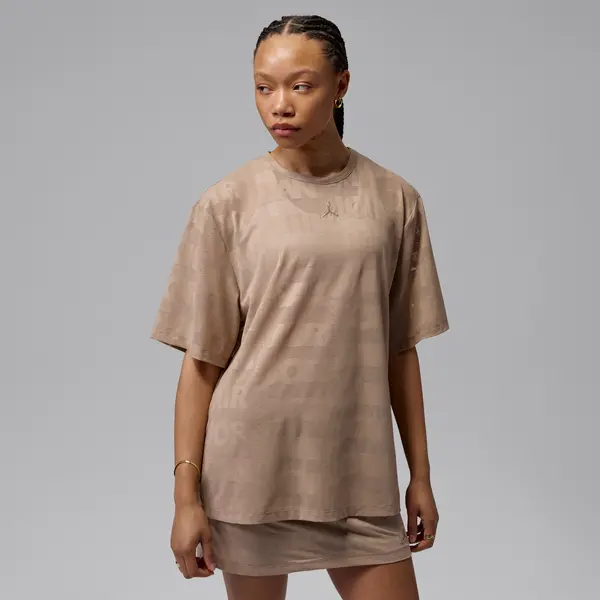 JORDAN Flight Open Knit Top - Brown