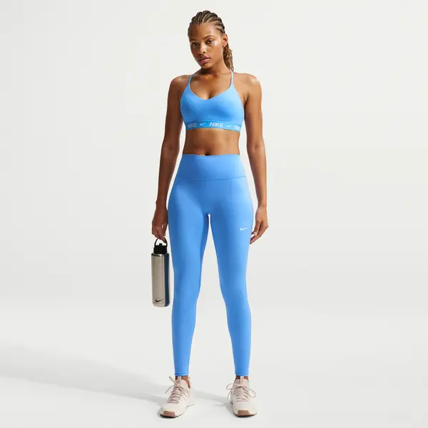 Nike One Seamless Front High-waisted Full-length Leggings - Blue