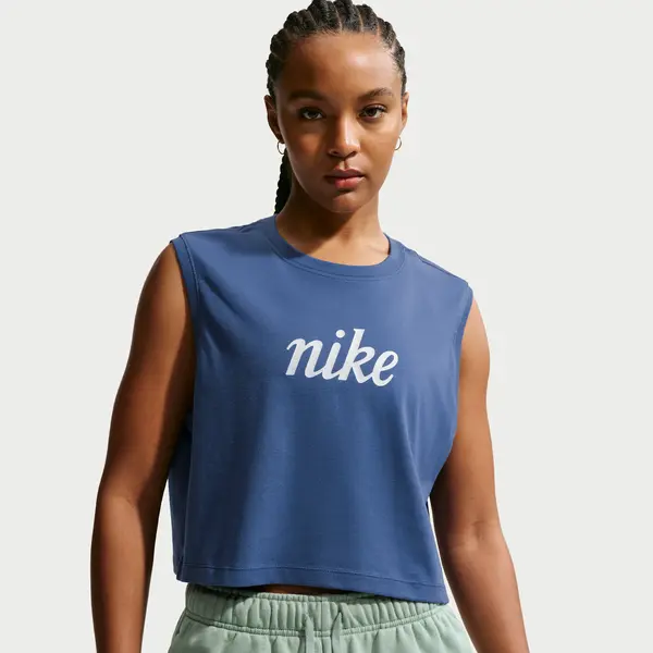 Nike Sportswear Club Loose Cropped Tank Top - Blue