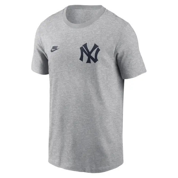 Nike New York Yankees Cooperstown 2-hit Large Logo Mlb T-shirt - Grey