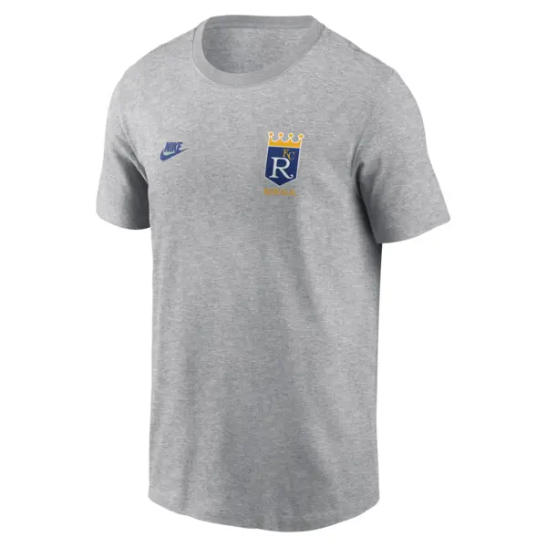 Nike Kansas City Royals Cooperstown 2-hit Large Logo Mlb T-shirt - Grey