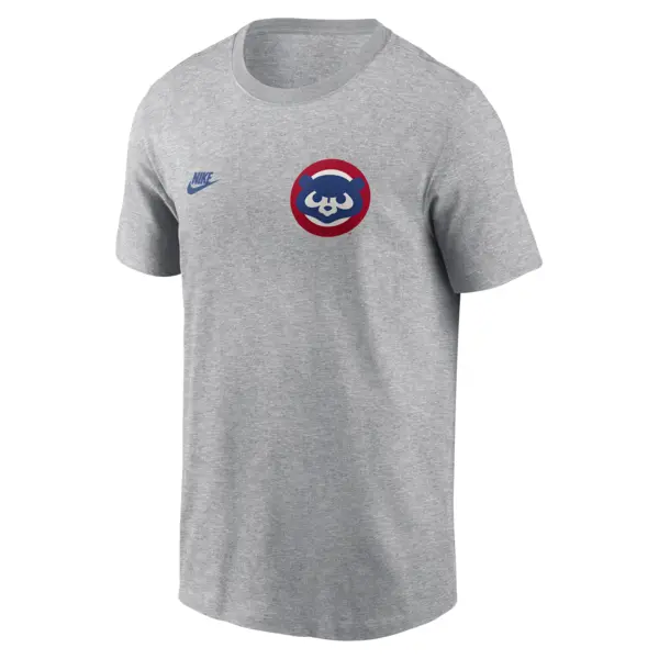 Nike Chicago Cubs Cooperstown 2-hit Large Logo Mlb T-shirt - Grey