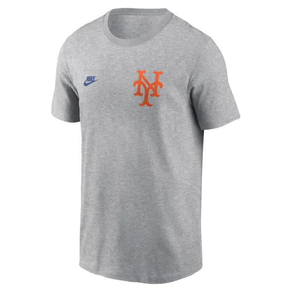 Nike New York Mets Cooperstown 2-hit Large Logo Mlb T-shirt - Grey