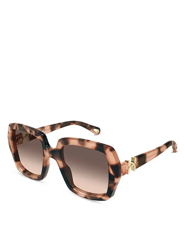 Chloé Rectangular Sunglasses, 52mm - Havana/brown