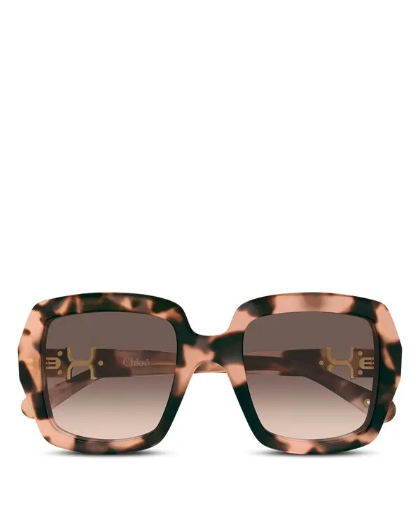 Chloé Rectangular Sunglasses, 52mm