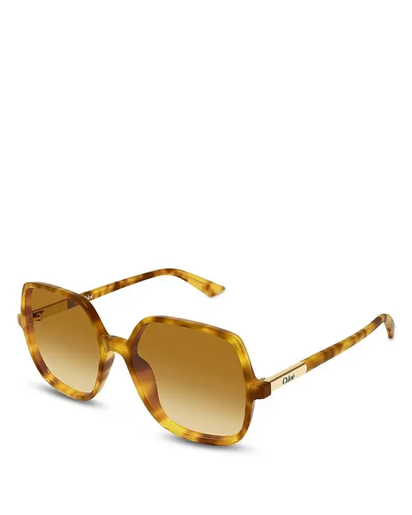 Chloé Geometric Sunglasses, 55mm - Havana/brown
