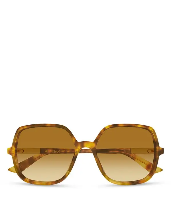 Chloé Geometric Sunglasses, 55mm - Havana/brown