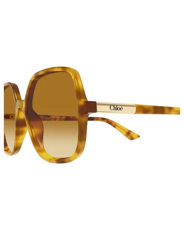 Chloé Geometric Sunglasses, 55mm - Havana/brown
