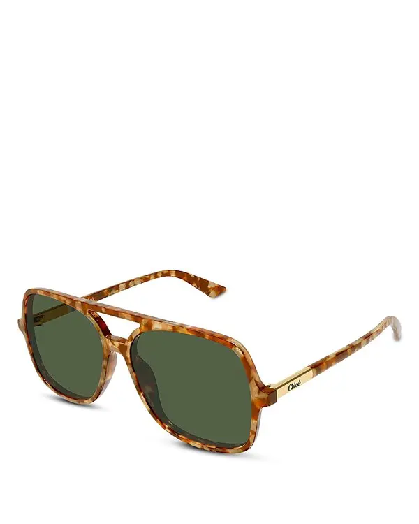 Chloé Pilot Sunglasses, 57mm - Havana/green