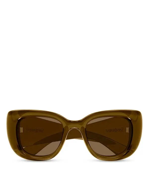 Saint Laurent Howl Rectangular Sunglasses, 61mm - Brown
