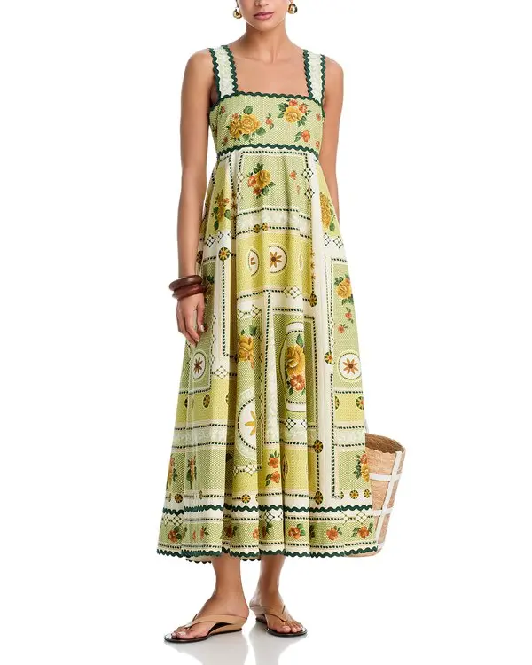 ALEMAIS Square Neck Maxi Dress