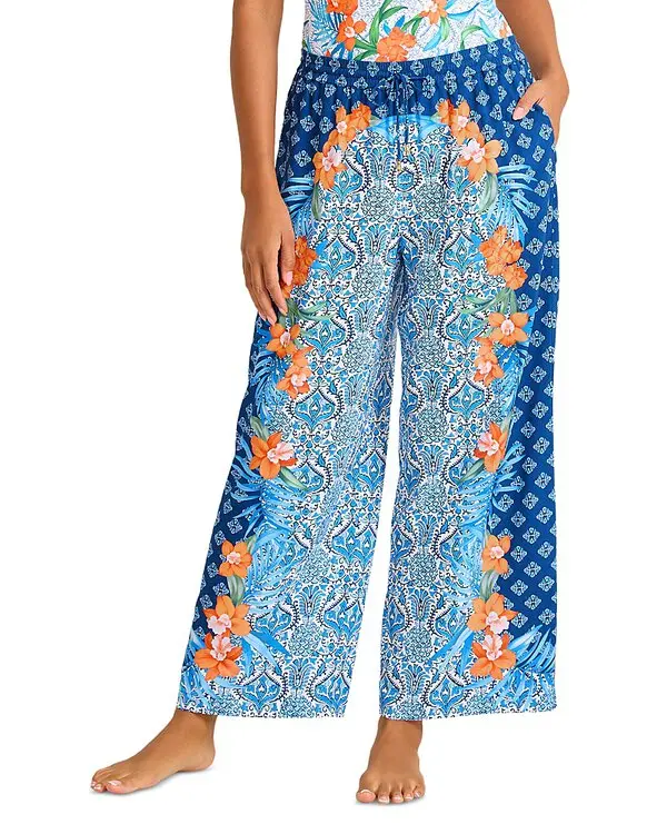 Tommy Bahama Goa Tropical Swim Cover-up Pants - Indigo Tide