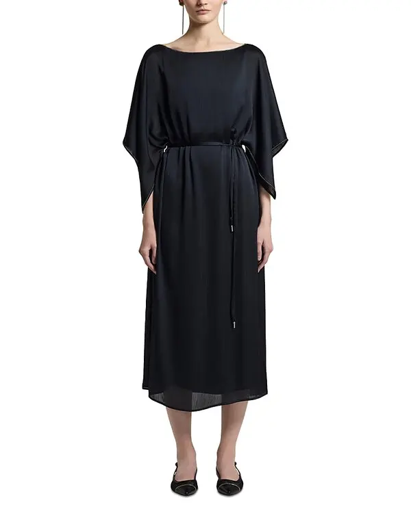 Peserico Boat Neck Midi Dress - Ink