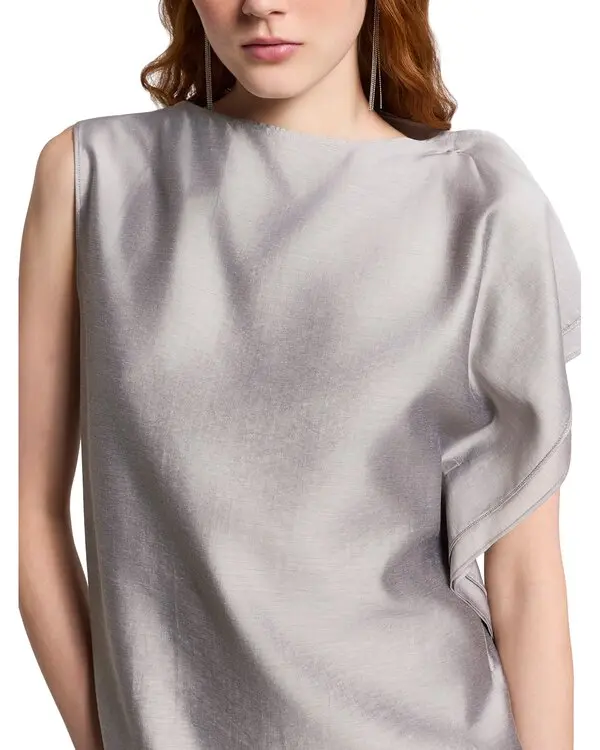 Peserico One Sleeve Blouse - Gray