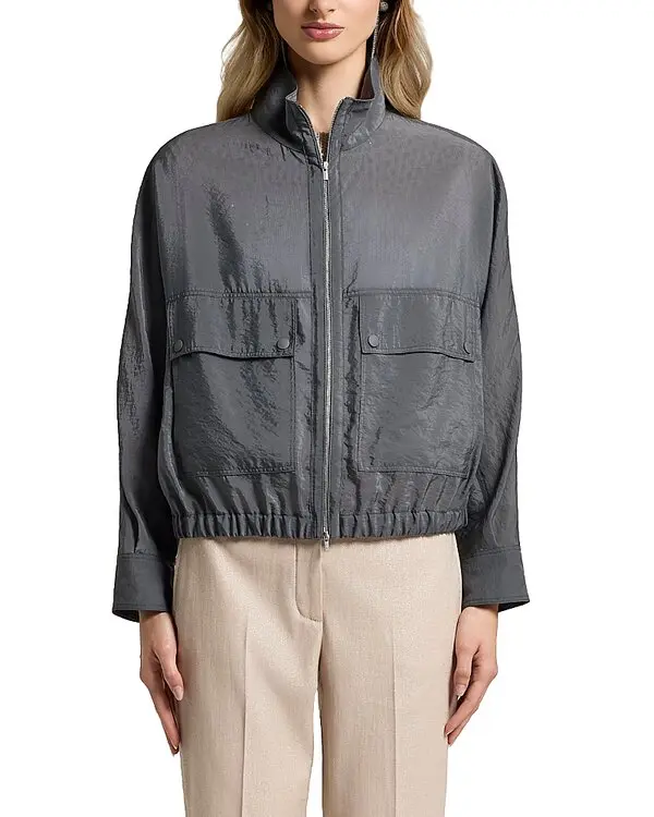 Peserico High Neck Zip-up Jacket - Aviator Blue