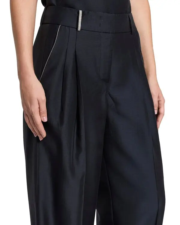 Peserico Double Dart Palazzo Trousers - Ink