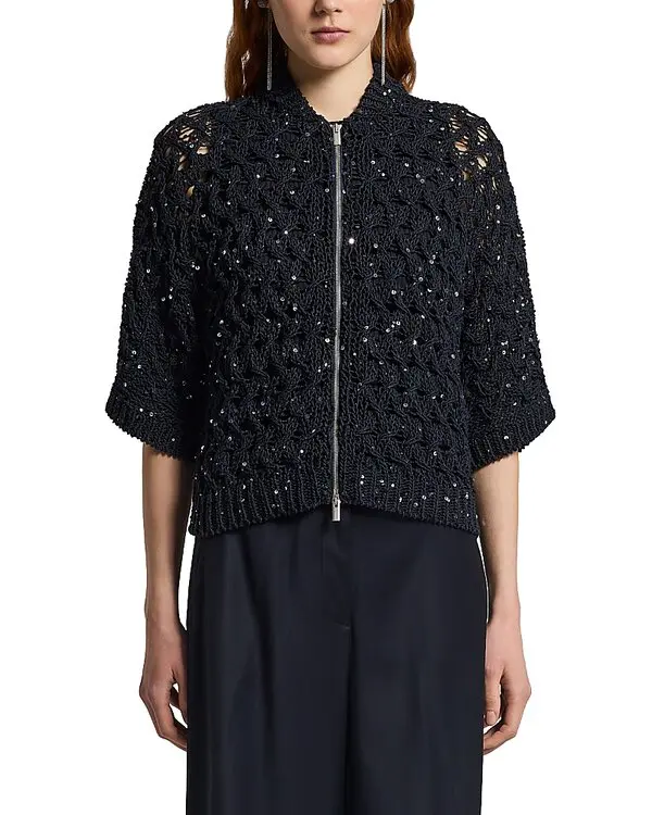 Peserico Knitted Sweater Jacket - Ink