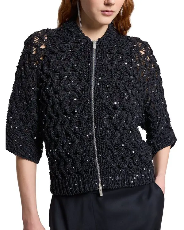 Peserico Knitted Sweater Jacket - Ink