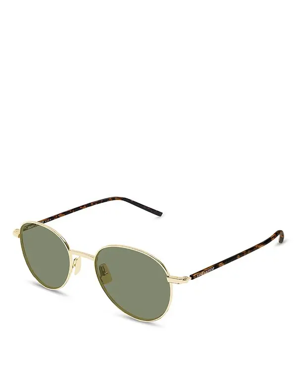 Saint Laurent Round Sunglasses, 50mm - Gold