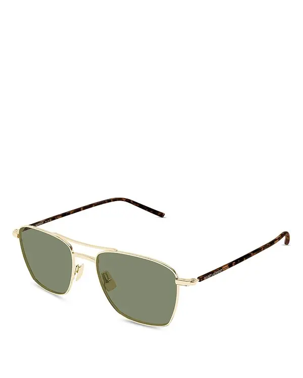Saint Laurent Pilot Sunglasses, 53mm - Gold