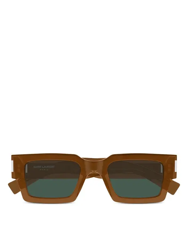 Saint Laurent Rectangular Sunglasses, 50mm - Brown