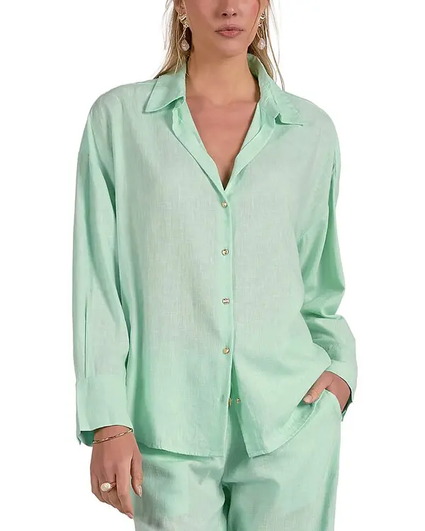 Elan Collared Button-down Shirt - Mint
