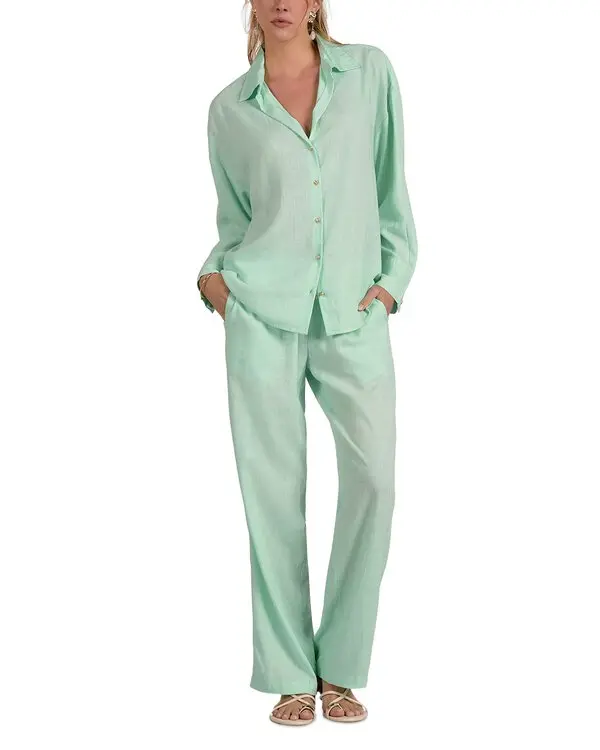 Elan Collared Button-down Shirt - Mint