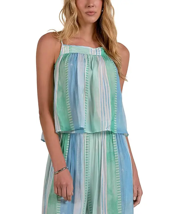 Elan Flowy Top Swim Cover-up - Blue Strovia