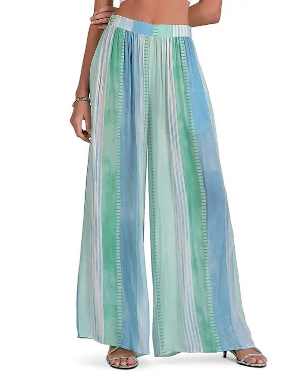 Elan Wide Leg Swim Cover-up Pants - Blue Strovia