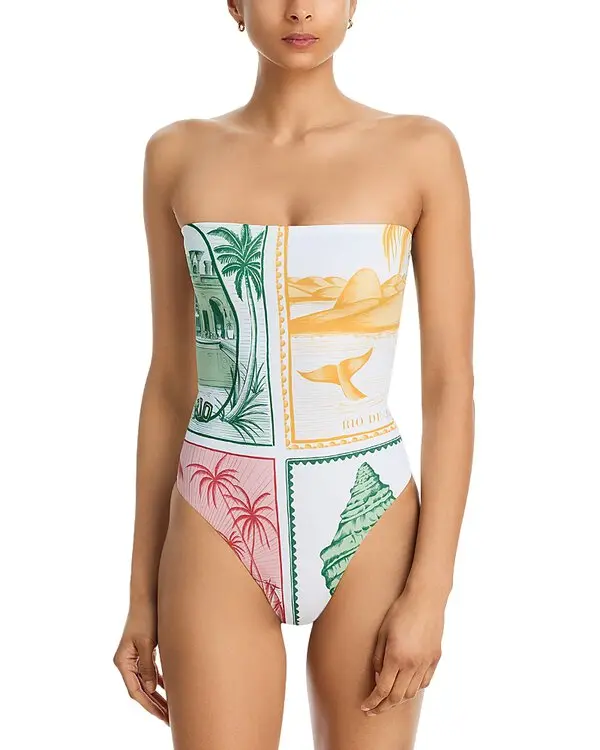 Farm Rio Printed One Piece Swimsuit - Brasil Vintage