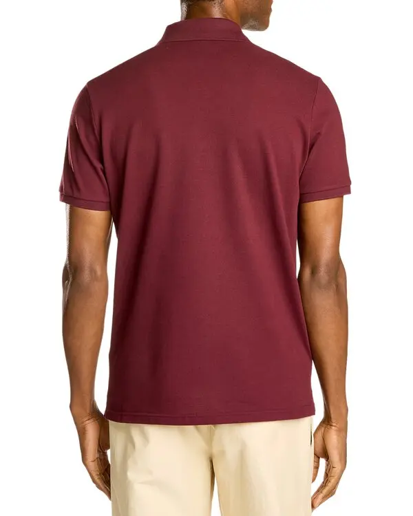 Moncler Short Sleeve Stripe Polo Shirt - Dark Red