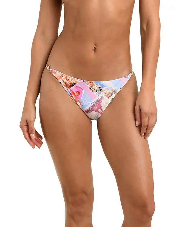 L'Agence Postcard Print Bikini Bottom - Multi