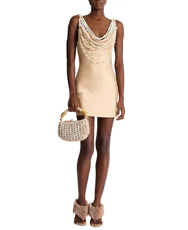 Balmain Silk Shell Dress - Beige