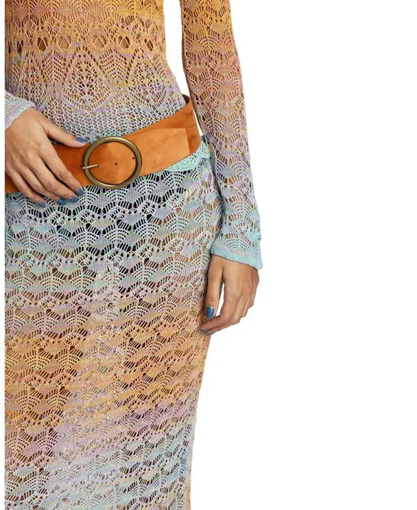 Anna Sui Ombre Space Dye Crochet Maxi Skirt