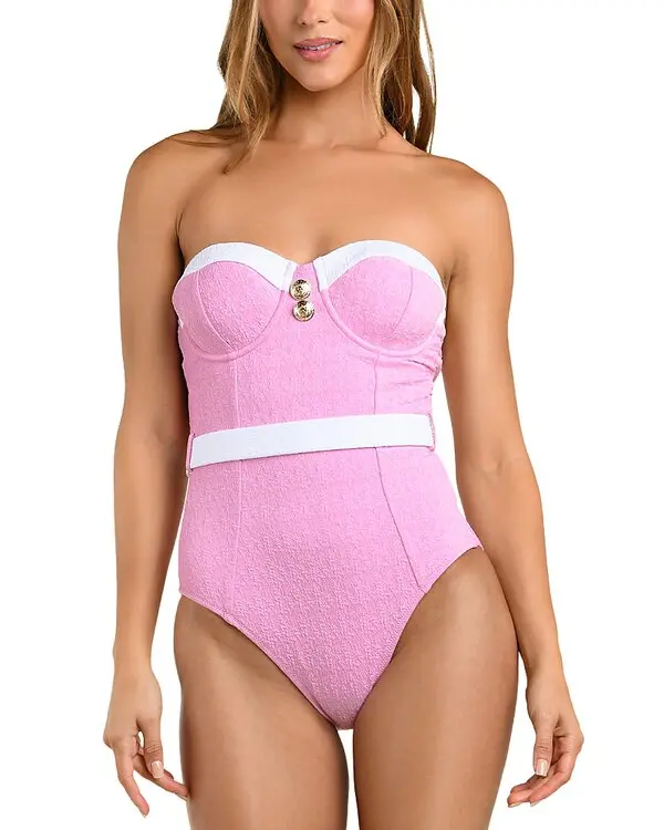 L'Agence Amie Colorblock One Piece Swimsuit - Blush