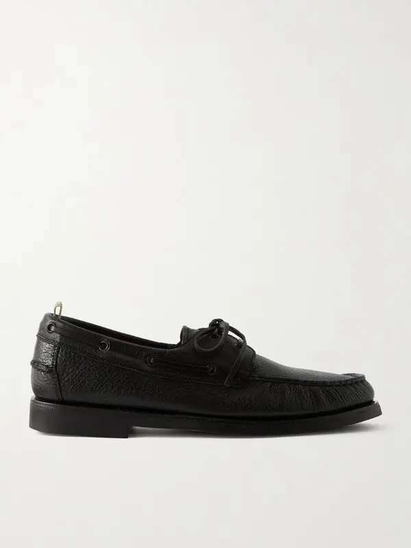 Officine Creative Balfron Leather Boat Shoes - Black