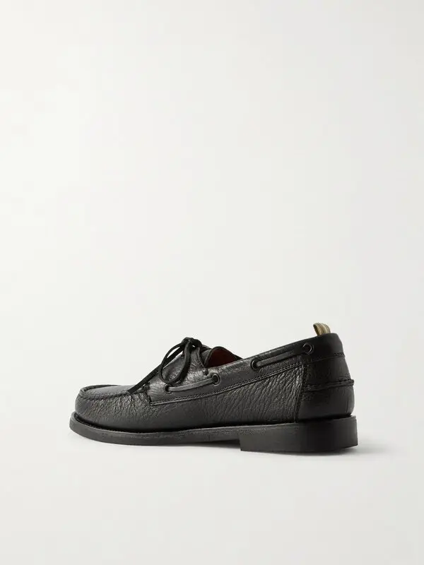 Officine Creative Balfron Leather Boat Shoes - Black