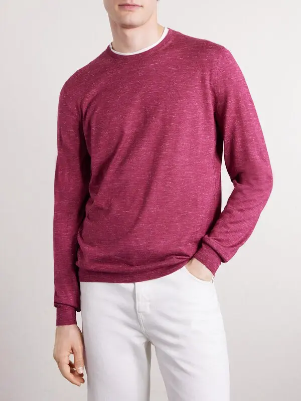 Zegna Silk, Cashmere, And Linen-blend Sweater - Pink