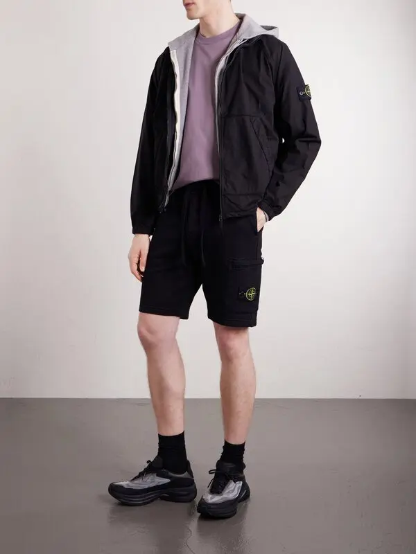 Stone Island Straight-leg Cotton-jersey Drawstring Shorts