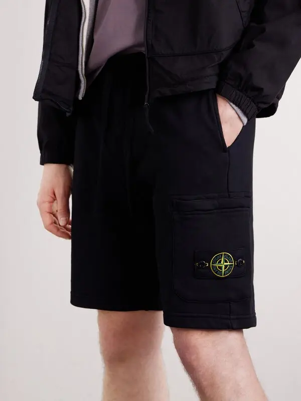 Stone Island Straight-leg Cotton-jersey Drawstring Shorts