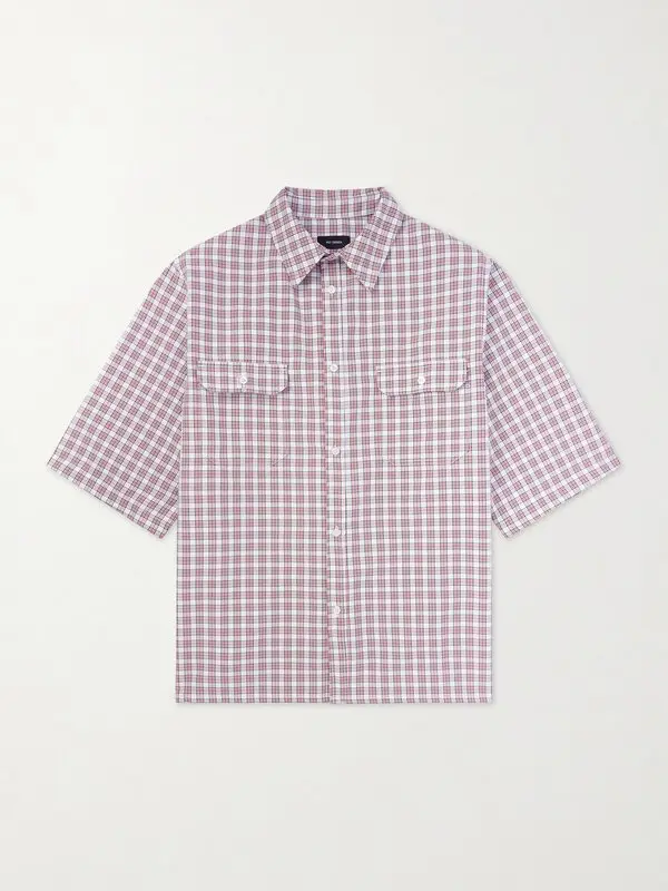 WILLY CHAVARRIA Ss Corcoran Checked Woven Shirt - Red